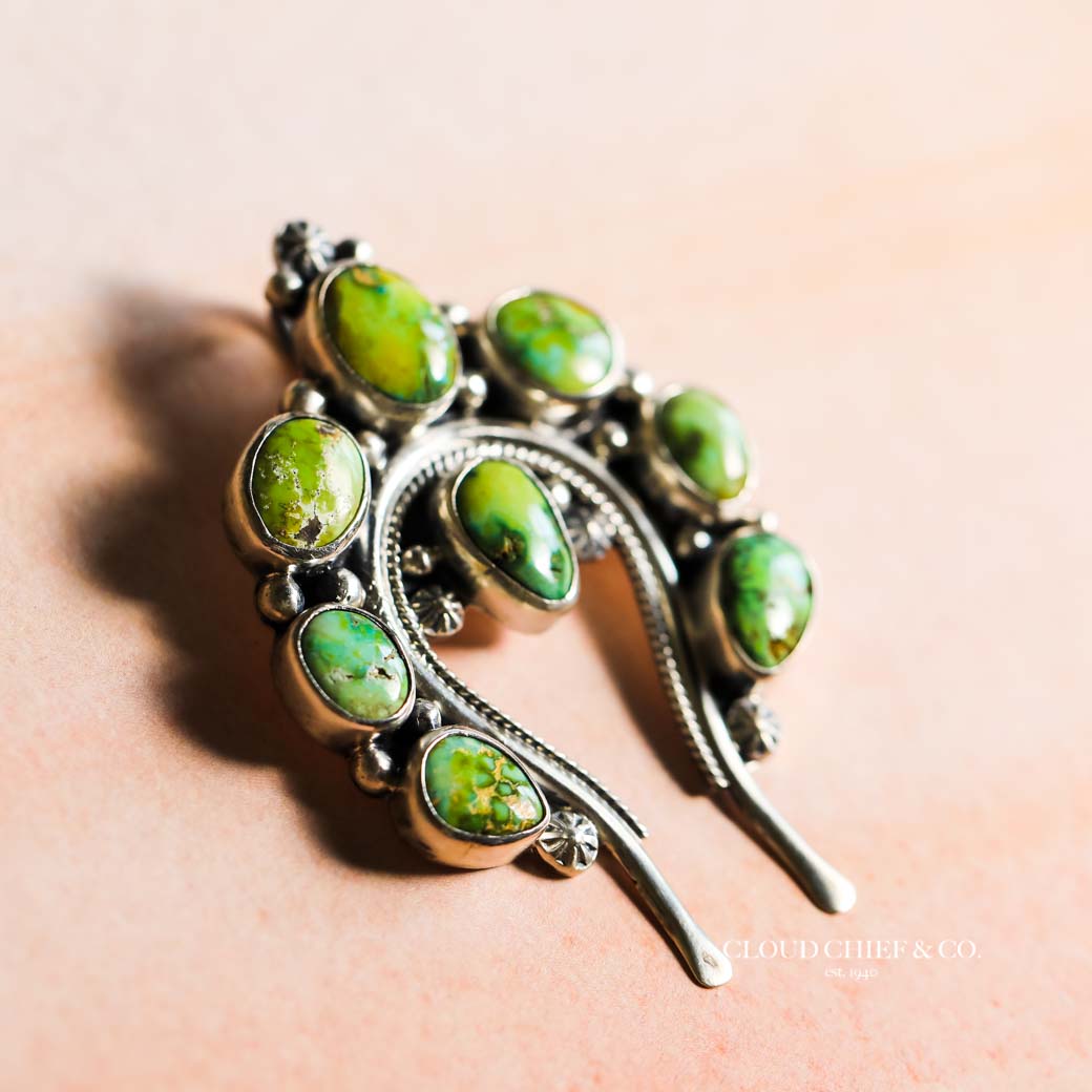 Alice Mc Shirley Navajo Sonoran Gold Turquoise Sterling Naja Pendant ...