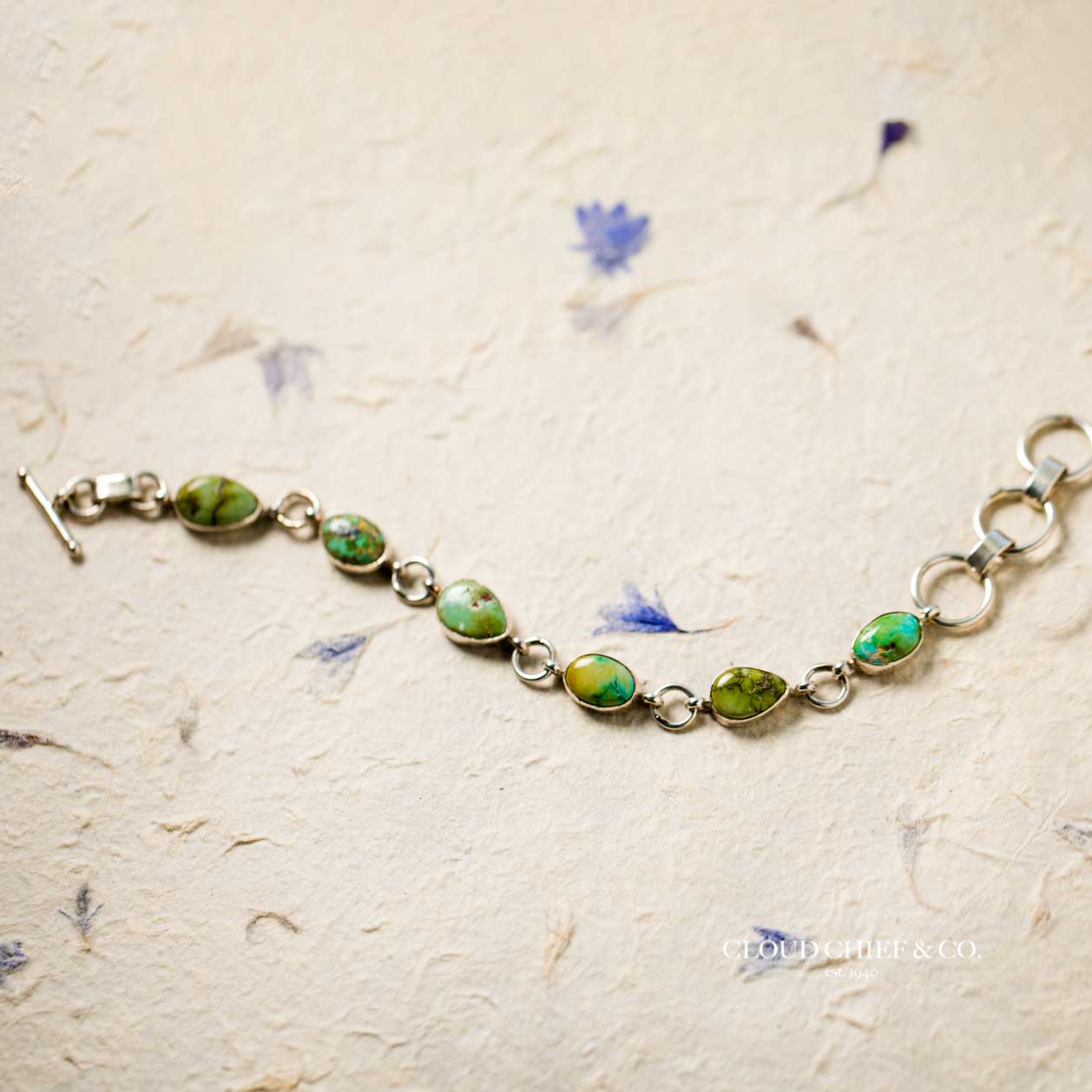 Yazzi Navajo Sterling Silver Sonoran Gold Turquoise Link Bracelet ...