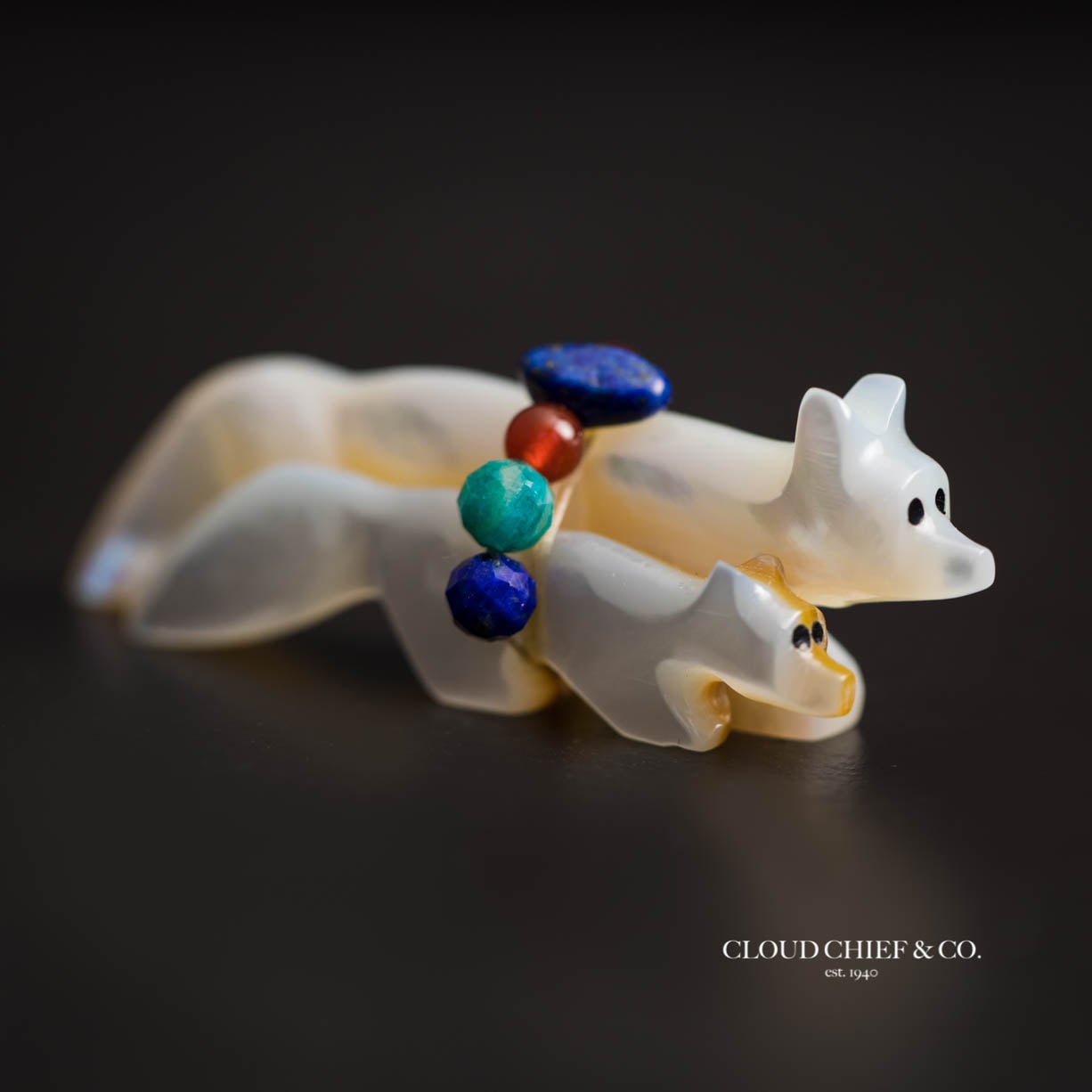 Zuni Daisy Leonard Natewa Twin Mountain Lion Fetish | Cloud Chief & Co.